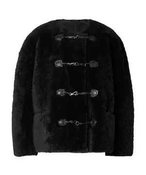 TOTEME Long-sleeved Fur Coat With Buckle Detail