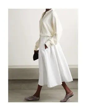 THE ROW Cotton Poplin Mid-length Dress - White