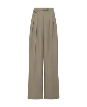 THE ROW High-waisted Pleated Wide-leg Trousers