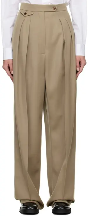 THE ROW High-waisted Pleated Wide-leg Trousers