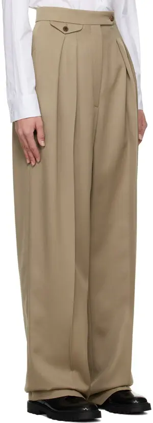THE ROW High-waisted Pleated Wide-leg Trousers