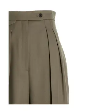 THE ROW High-waisted Pleated Wide-leg Trousers