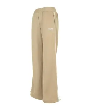 GOLDEN GOOSE Striped Logo Printed Track Pants - Beige