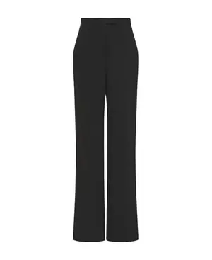 THE ROW Embossed Detail Tailored Slim Wool Silk Pants
