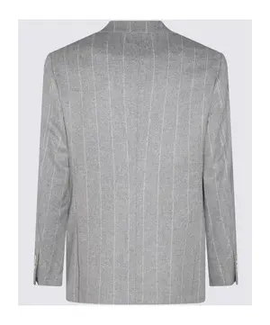 Brunello Cucinelli Single Breasted Tailored Blazer - Grey