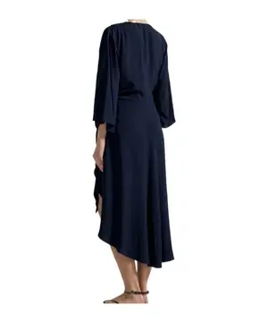 Seventy Ruffled Wrap Midi Dress