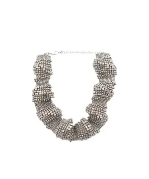 Brunello Cucinelli Sculptural Beaded Necklace - Gray