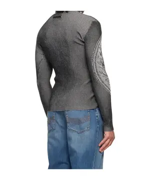 JEAN PAUL GAULTIER Laurel Stamp Jacquard Long Sleeve Sweater