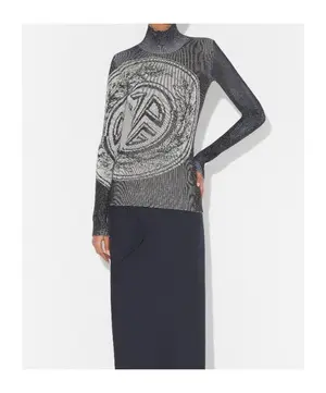 JEAN PAUL GAULTIER Laurel Stamp Jacquard Long Sleeve Sweater
