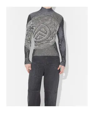 JEAN PAUL GAULTIER Laurel Stamp Jacquard Long Sleeve Sweater