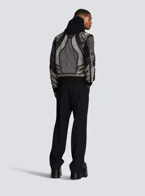 Balmain Studded Nylon Bomber Jacket