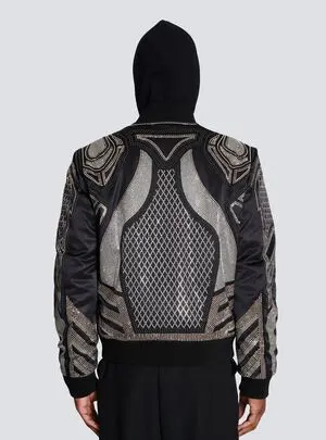 Balmain Studded Nylon Bomber Jacket