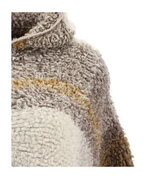 Brunello Cucinelli Checked Hooded Fleece Cape
