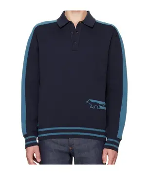 Maison Kitsuné Long-sleeved Polo Shirt