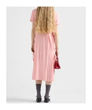 Prada Embroidered Marocain Crepe Dress