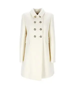 Gucci Collared Button-up Coat - White