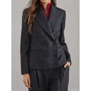 Brunello Cucinelli Plaid Double-breasted Blazer