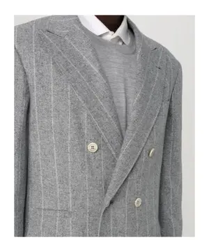 Brunello Cucinelli Double-breasted Pinstripe Detailed Blazer