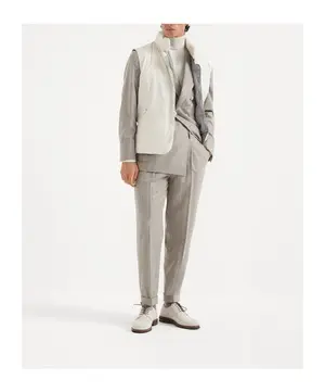 Brunello Cucinelli Sleeveless Padded Vest With Sherpa Collar