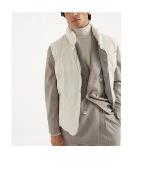 Brunello Cucinelli Sleeveless Padded Vest With Sherpa Collar