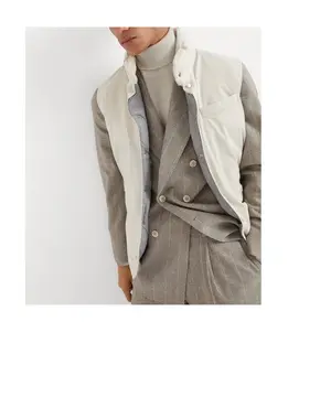 Brunello Cucinelli Sleeveless Padded Vest With Sherpa Collar