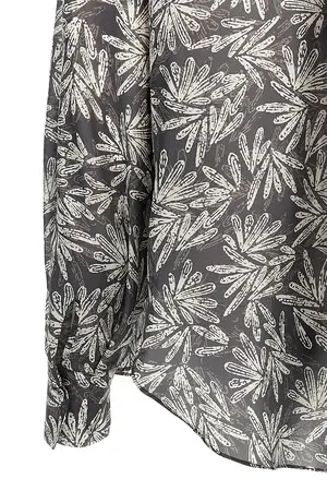 Brunello Cucinelli Printed Curved Hem Shirt