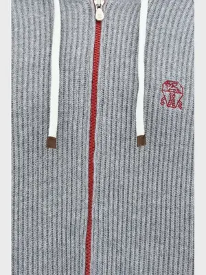 Brunello Cucinelli Logo Embroidered Zip-up Cardigan