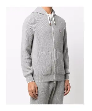 Brunello Cucinelli Logo Embroidered Zip-up Cardigan