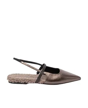 Brunello Cucinelli Pointed Flat Slingback Shoes