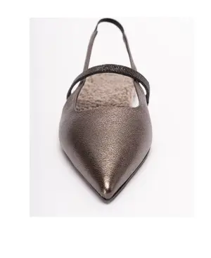 Brunello Cucinelli Pointed Flat Slingback Shoes