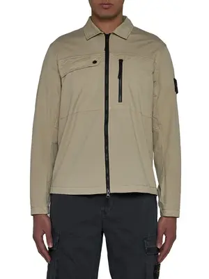 Stone Island Logo Patch Zip-up Jacket