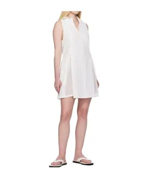 AMOMENTO Hooded Mini Dress With Drawstring Waist