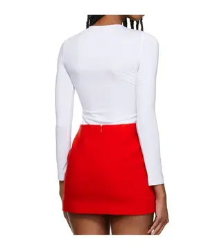 PUSHBUTTON Crew Neck Long-sleeved T-shirt With Rhinestone Logo