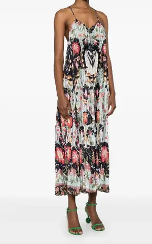 Farm Rio Printed V-neck Maxi Slip Dress