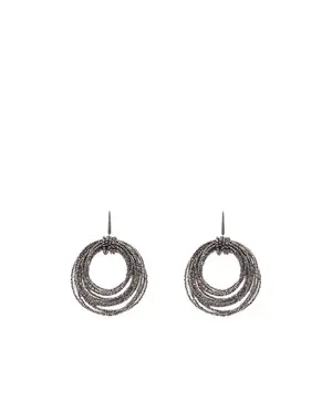 Brunello Cucinelli Vetro Hoop Earrings - Gray