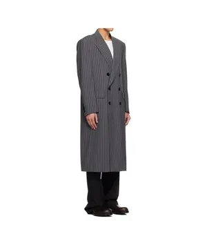 SUNFLOWER Double-breasted Striped Coat