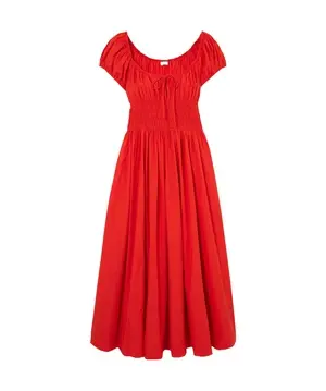DÔEN Tie-waist Midi Dress