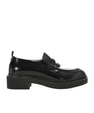 Emporio Armani Penny-slot Chunky Leather Loafers - Black