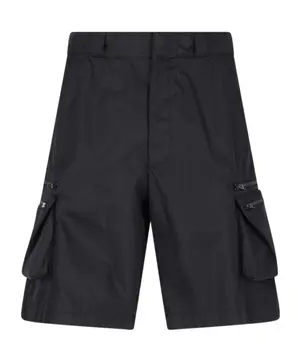 Prada Logo Plaque Zipped Cargo Shorts