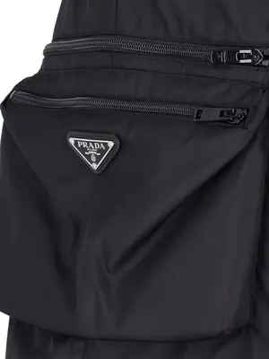 Prada Logo Plaque Zipped Cargo Shorts
