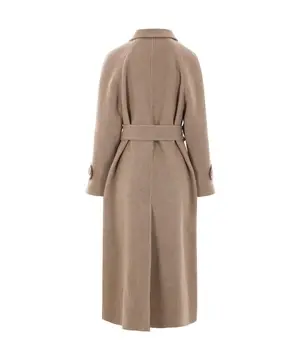 Brunello Cucinelli Herringbone Belted Coat