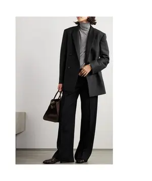 THE ROW Wilsonia Double-breasted Wool Suit Jacket
