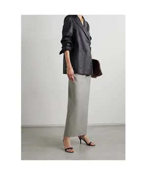 THE ROW Ankle Straight Half Skirt - Gray