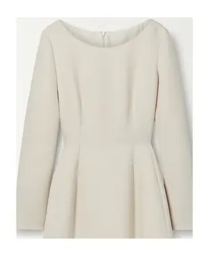 THE ROW Logo Collar Wool Silk Blend Mid-length Dress
