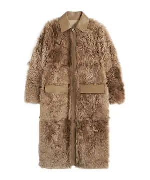 TOTEME Shearling Single-breasted Maxi Coat