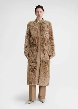 TOTEME Shearling Single-breasted Maxi Coat