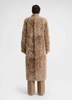 TOTEME Shearling Single-breasted Maxi Coat