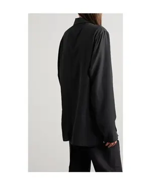 THE ROW Long-sleeved Tie-detailed V-neck Top