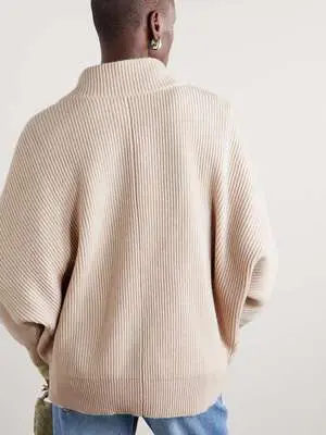 Brunello Cucinelli Long Sleeve V-neck Ribbed Sweater