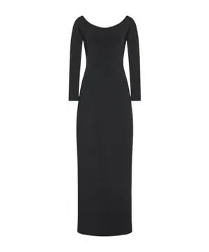 THE ROW Long Sleeve Stretch Dress - Black